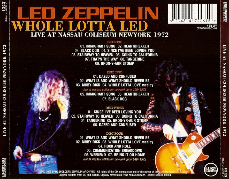 World Of BOOTLEGS: BOOTLEG : Led Zeppelin - "Whole Lotta Led", Nassau ...