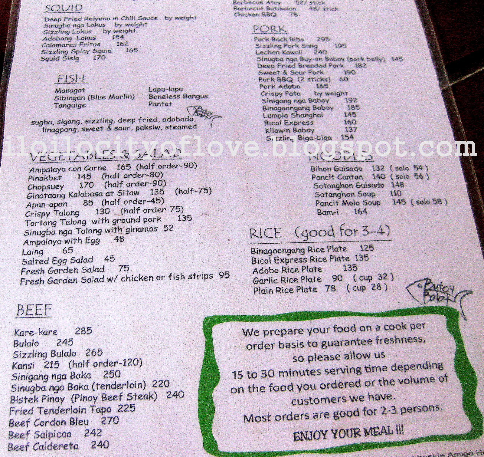 Everything Iloilo: Buto't Balat Native Dishes and Seafood Menu