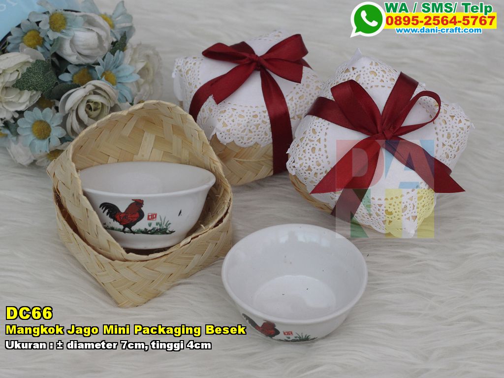 Mangkok Jago Mini Packaging Besek | Souvenir Pernikahan
