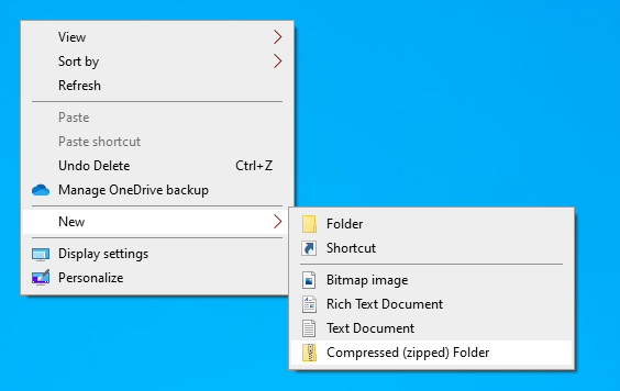 Windows 10 How To Create A Zipped Folder