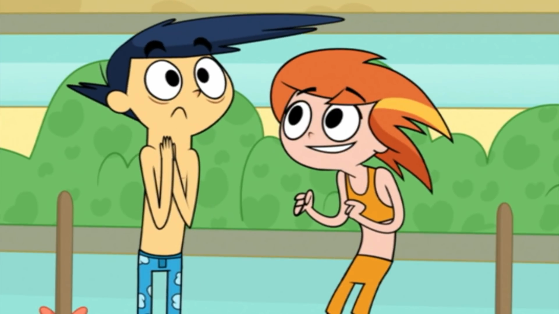 Shirtless Drawn Cartoon Boys & Men: Zack Freeman in Swimming Trunks 4