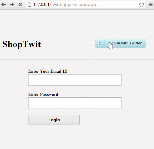 Login With Twitter Using Oauth Authentication In And Get Access