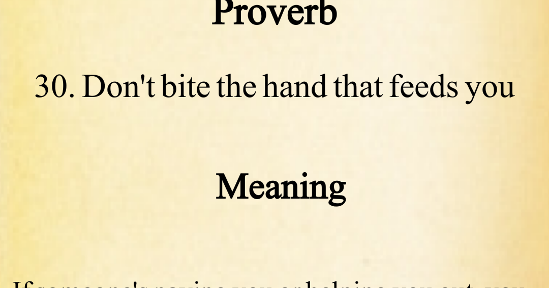 DIL KI DUNYA: dont bite the hand that feeds you English, PROVERBS, with ...