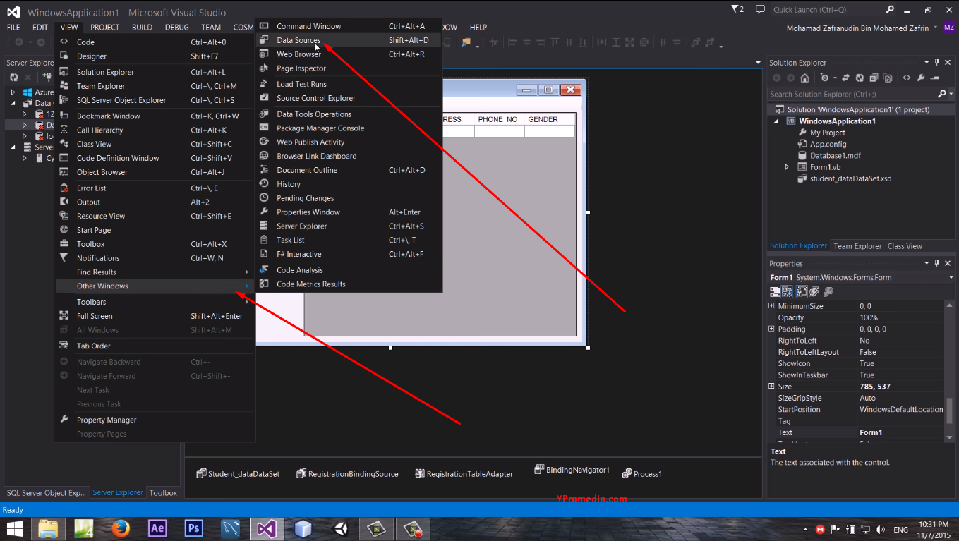 Show Data Sources pada Visual Studio 2013 - YPramedia