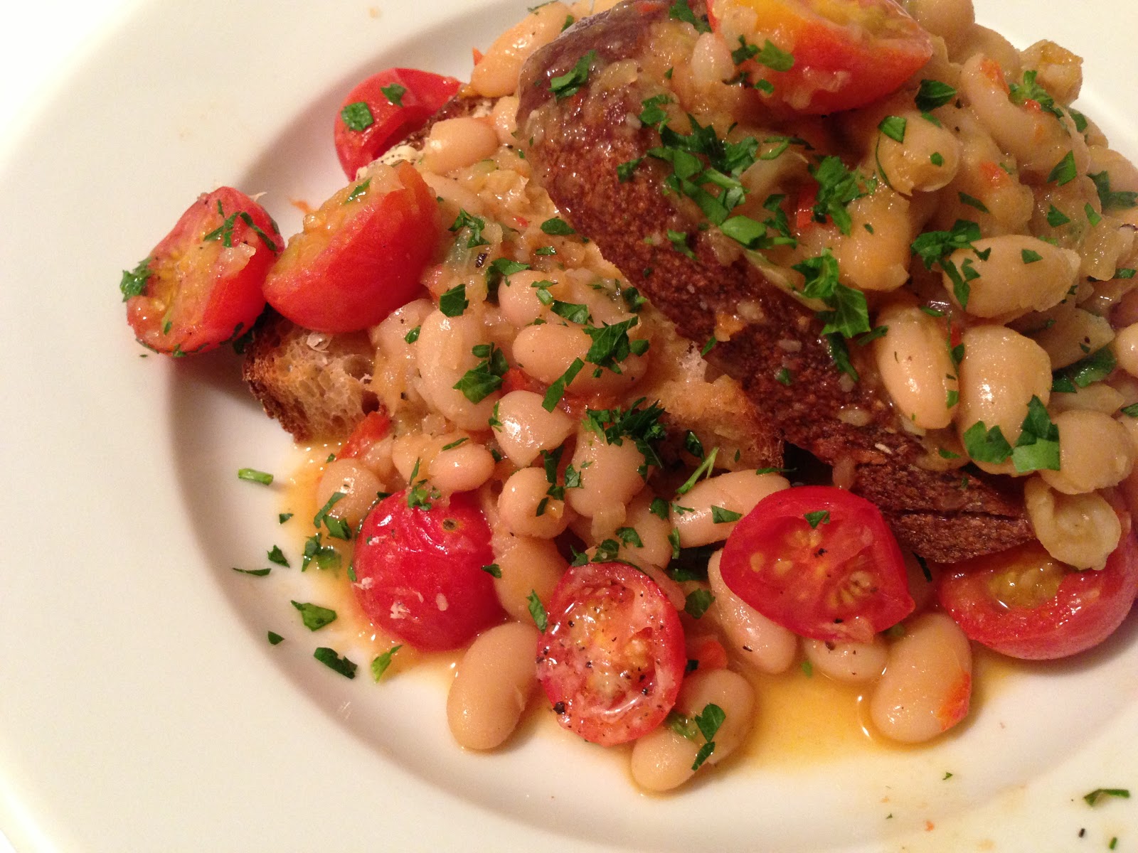 cabin one-two-five: White Bean Ragout with Toast