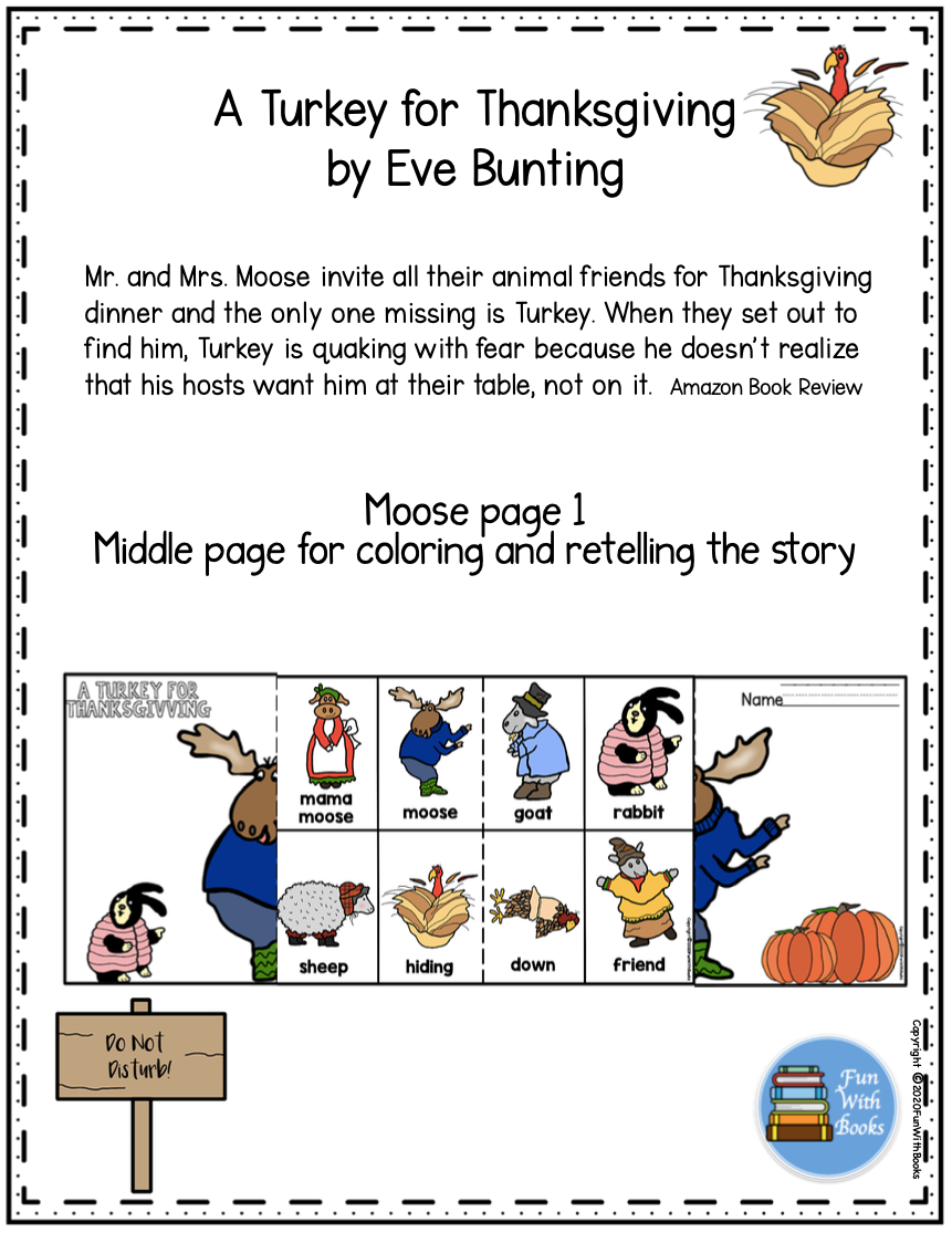 A TURKEY FOR THANKSGIVING BOOK CRAFT ~ Book Units by Lynn