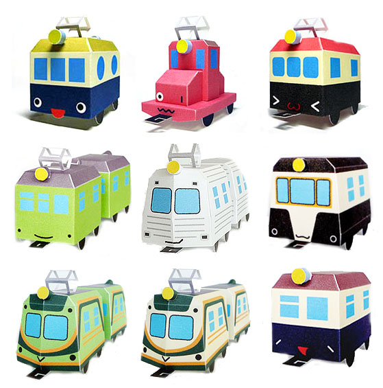 Chibi Train Set Paper Toys | Paperized Crafts