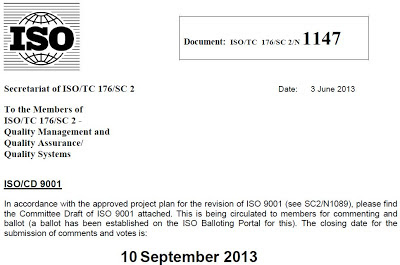 Executive Summary of ISO 9001:2015 draft version ~ CBS-Local ...