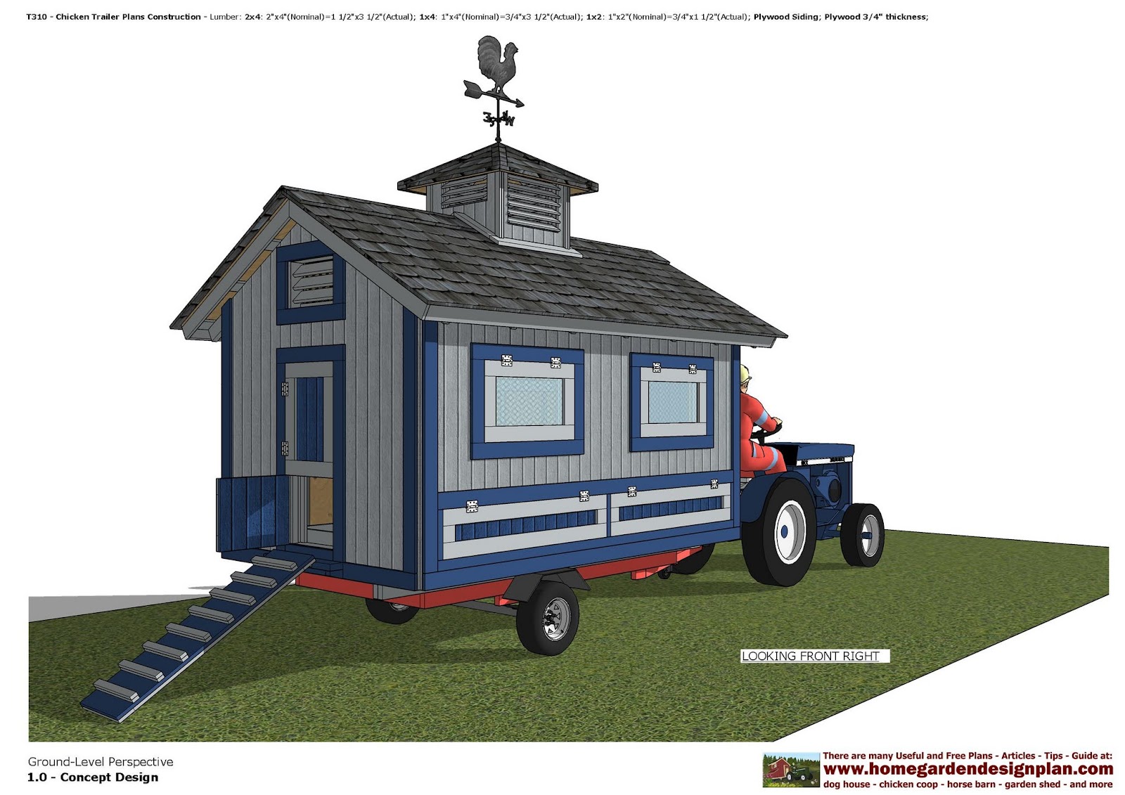home garden plans: T310 - Chicken Trailer Plans Construction - Chicken ...