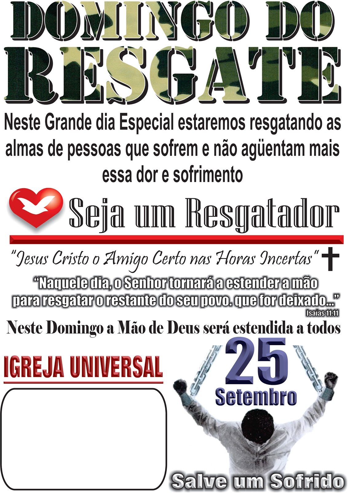 Universal Digital Convite Domingo Do Resgate