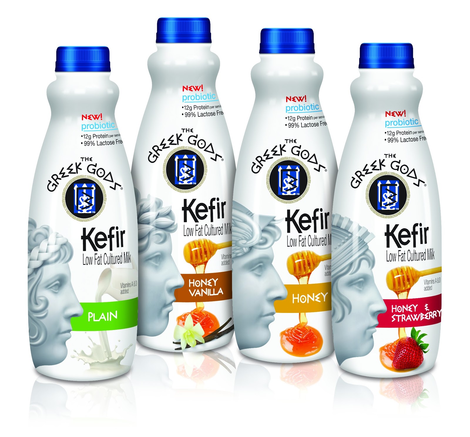 The Greek Gods Kefir Low Fat Cultured Milk on Packaging of the World ...