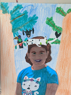Frida Kahlo-inspired Jungle Self-Portraits - Cardboard Mom
