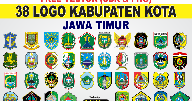 Free Vector Logo 38 Kabupaten Kota Jawa Timur (CDR & PNG) - TUTORiduan.com