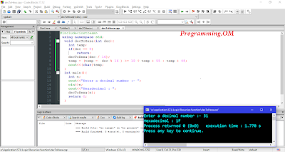 Program in C and C++ to Convert Decimal to Hexadecimal number Using ...