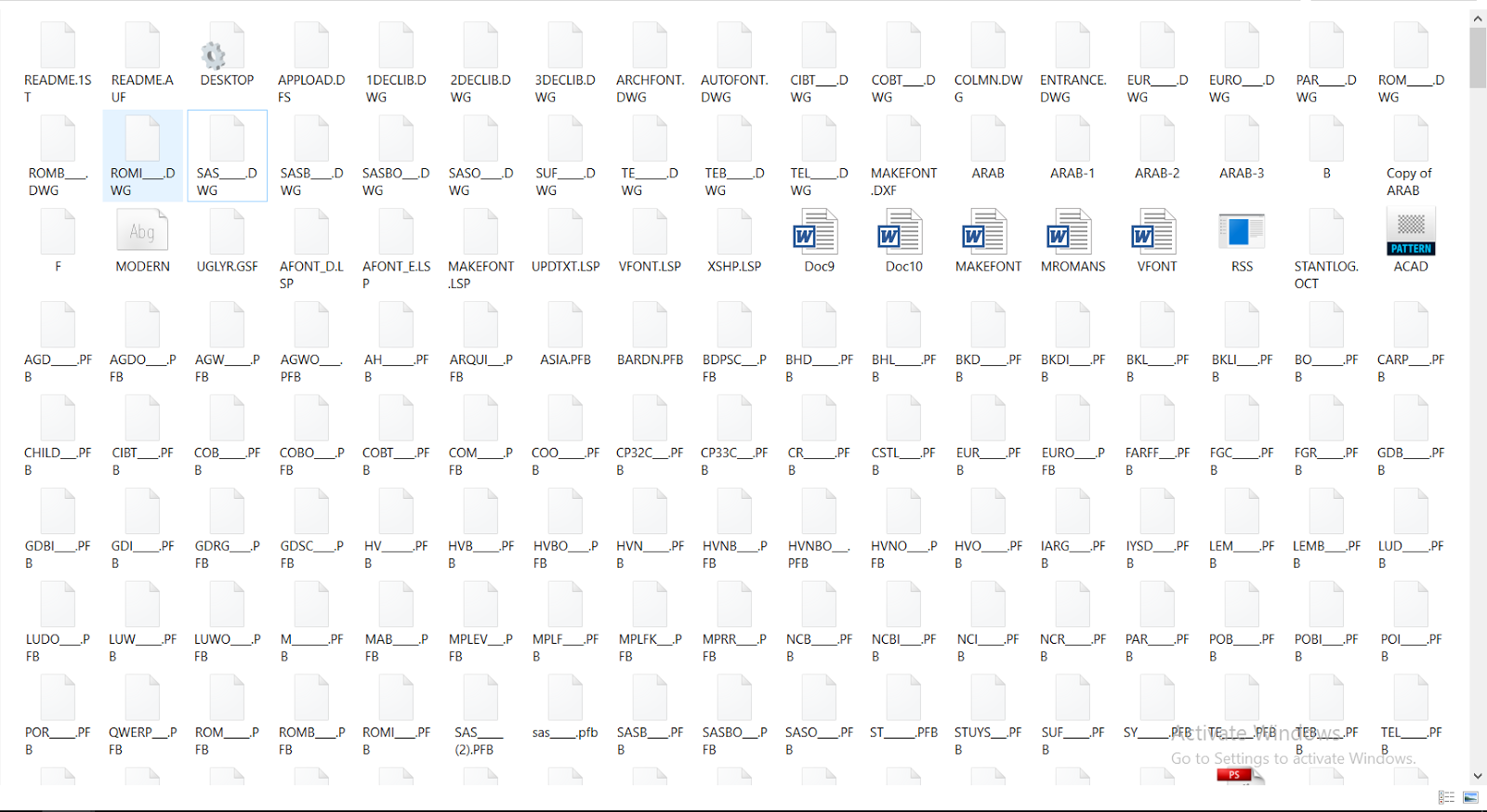 AUTOCAD FONTS 1200 fonts