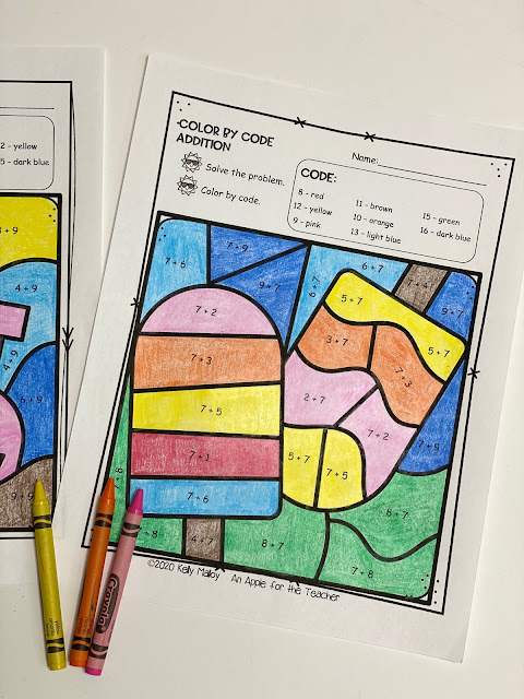 An Apple For The Teacher: Summer Color By Number