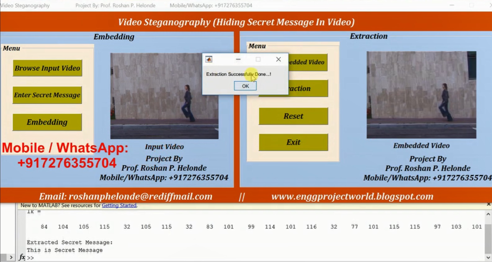 Matlab Code Key Based Video Steganography Project Source Code Ieee Based Project Final Year