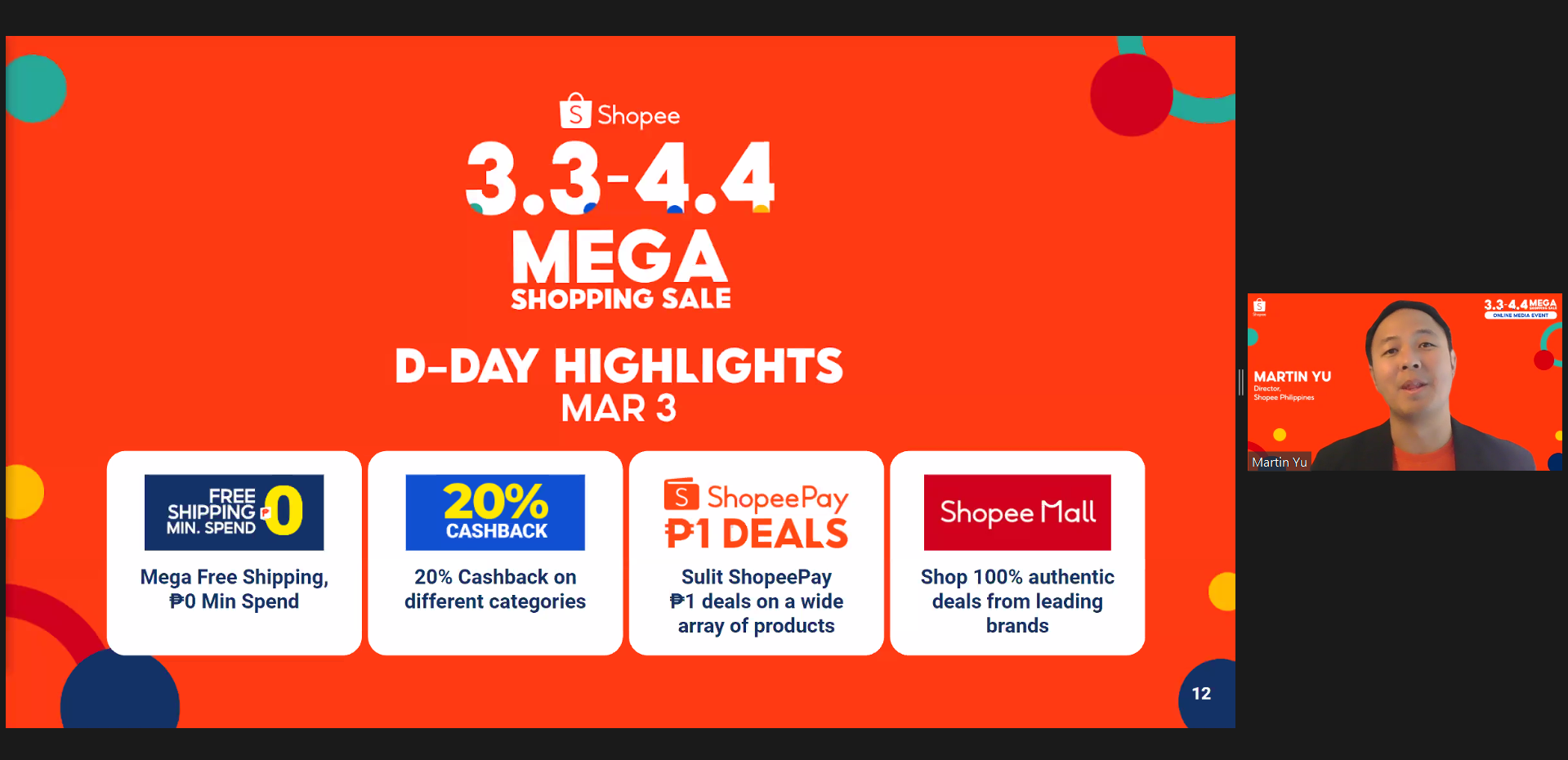 Shopee 3.3-4.4 Mega Shopping Sale launched, Free Shipping, 1 Peso Deals and Cashback offers ...
