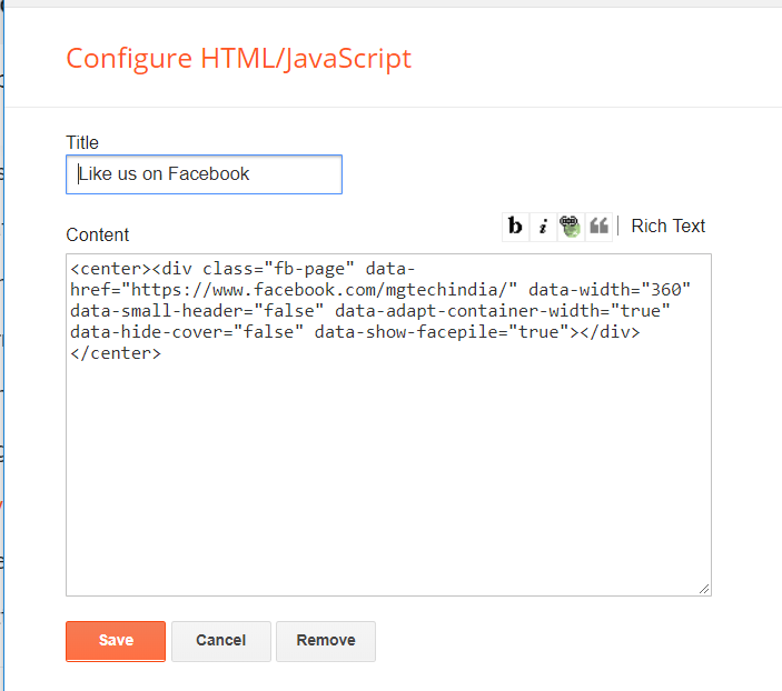 How to add facebook page like button on blogger ! stylish facebook like ...
