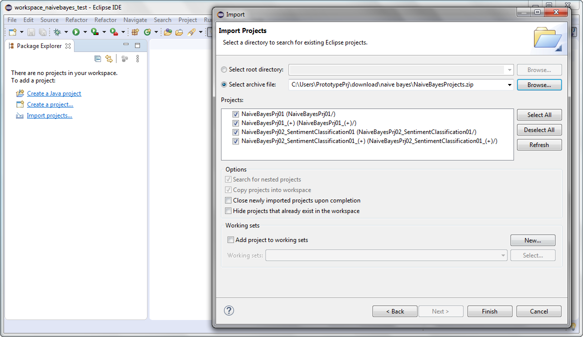 Prototype Project Source Code For All 4 Naive Bayes W Java Prototype Projects