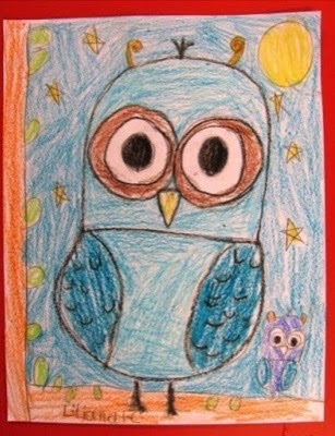 Art Sub Lessons: Free Art Worksheets - Directed Drawings of Owls