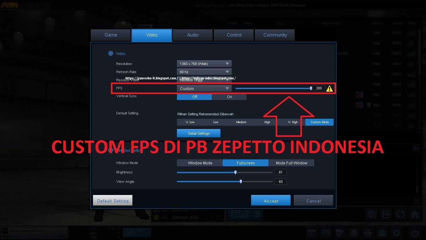 Custom FPS di PB Zepetto ~ GAMESKU-IT PB ZEPETTO DAN MLBB
