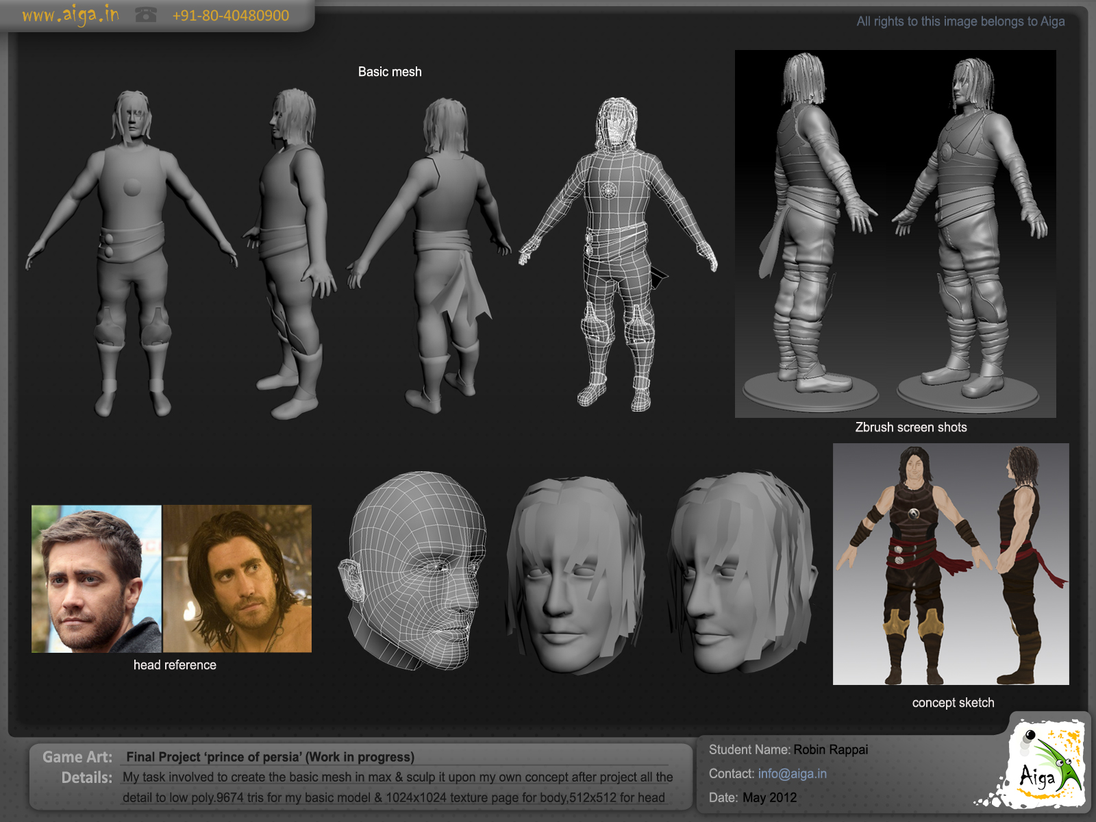 Robin Rappai game art portfolio: Character Modeling Indepth (prince of ...