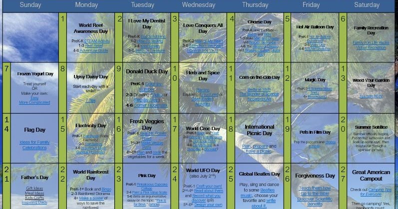 June - An Idea for Every Day - Week 1