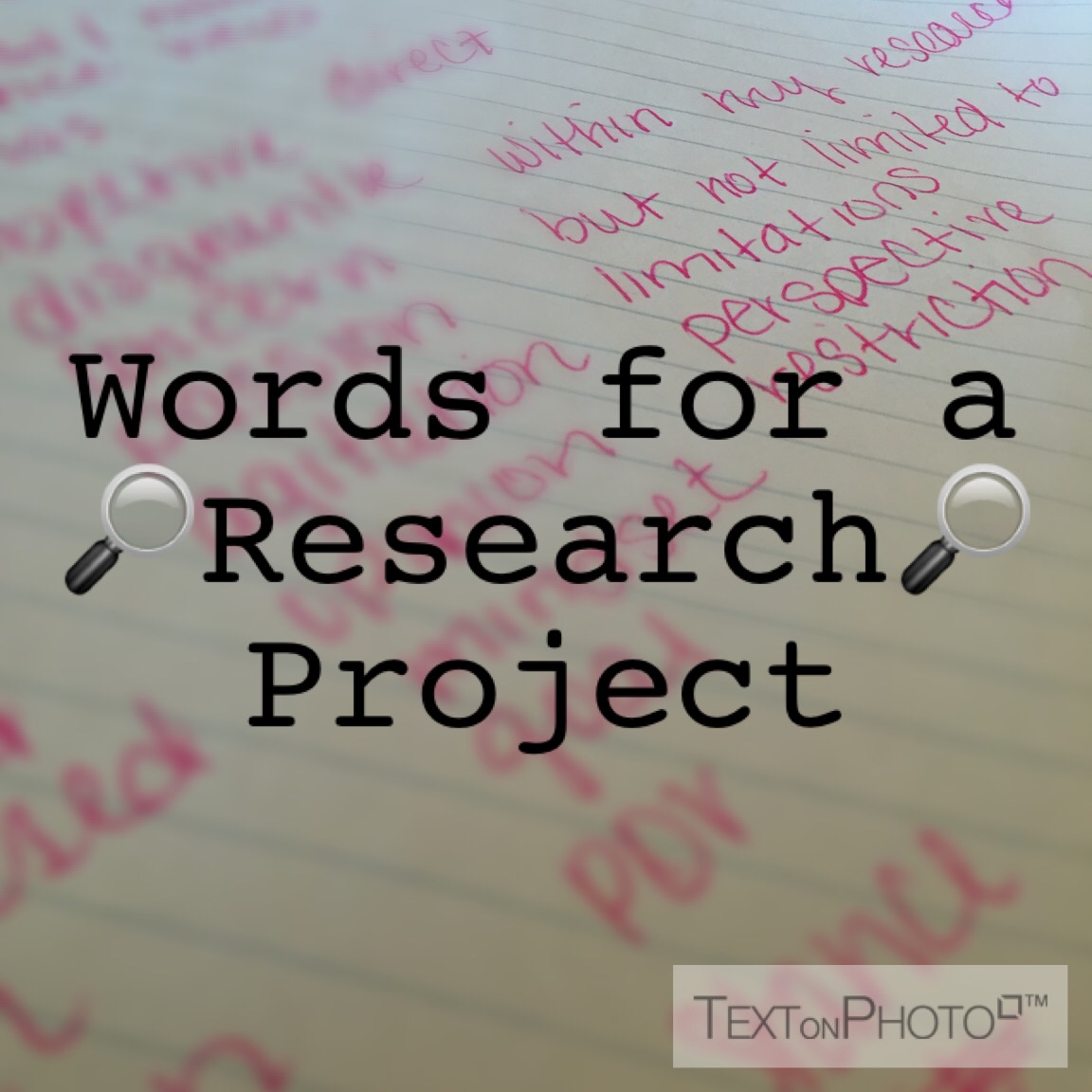 Words for Research Project