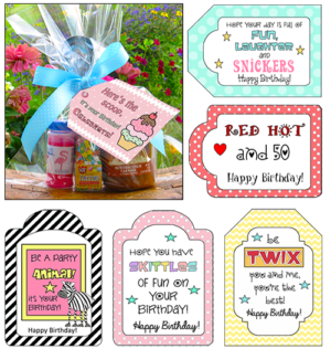 Printable Gift Tags "Birthday Candy Quotes" - Parties and Patterns