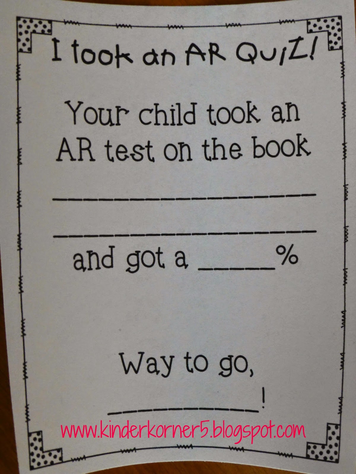 Kinder Korner: Accelerated Reader