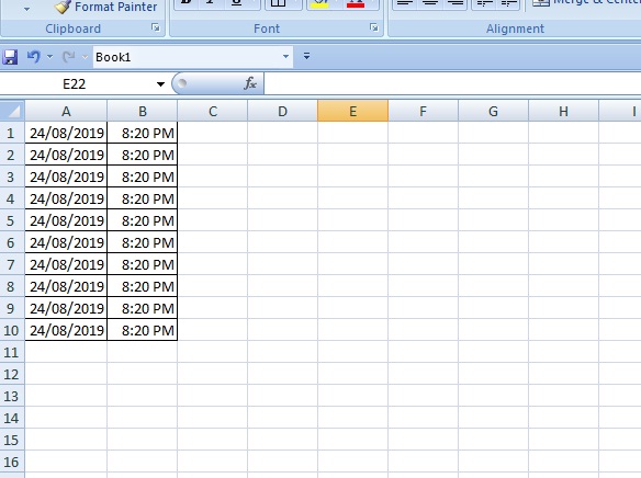 It Support Solution How To Insert A Static Date Or Time Into An Excel 4548
