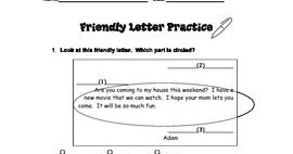 Parts Of A Friendly Letter Worksheet Printable - Letter Format
