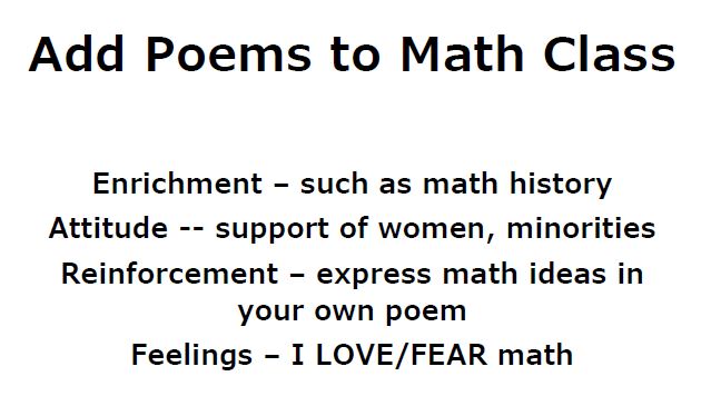 Intersections -- Poetry with Mathematics: Poetry-math resources -- for ...