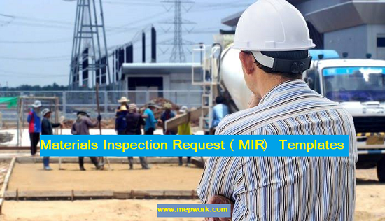 Materials Inspection Request (MIR) Templates