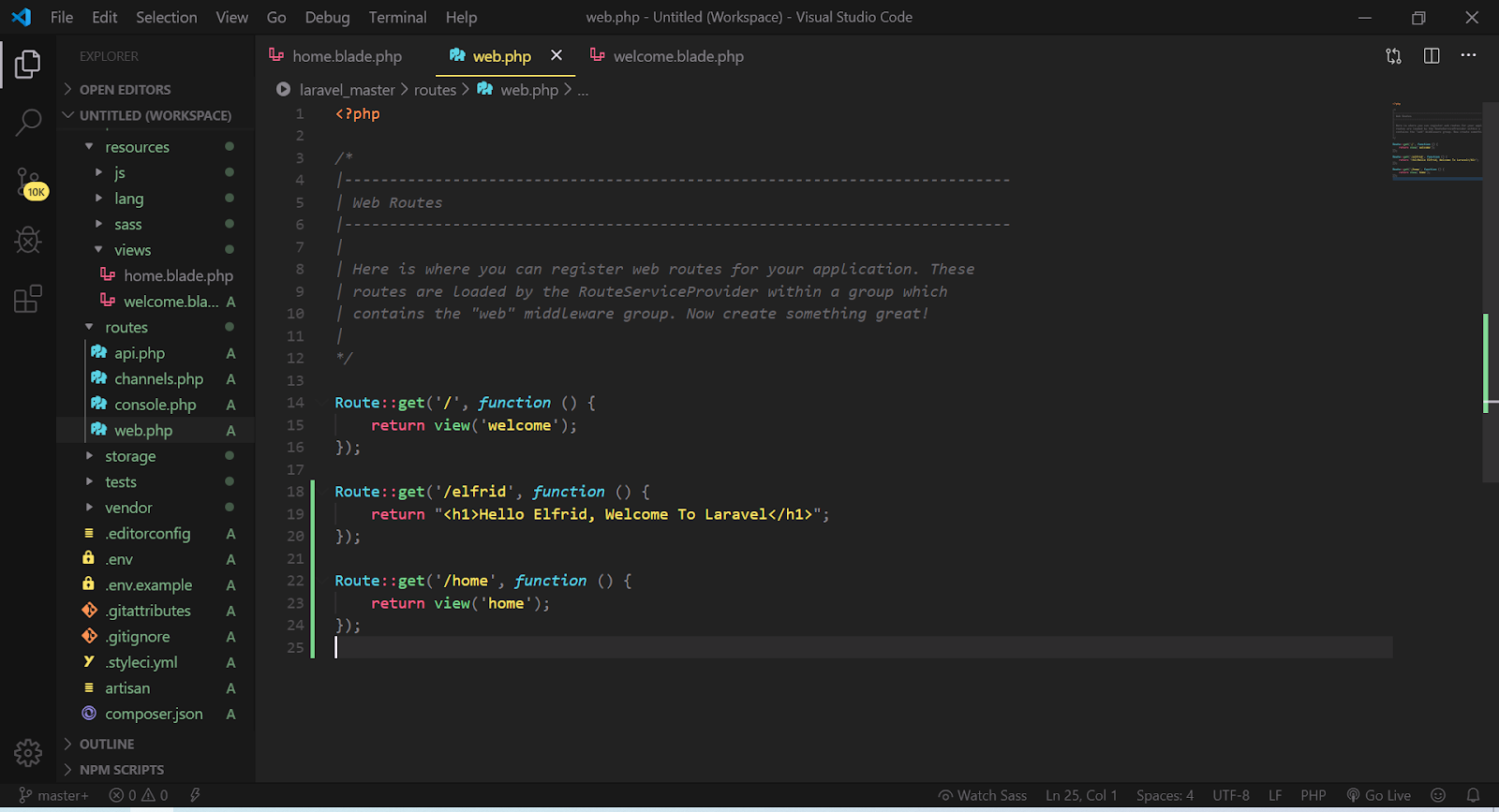 Pengenalan Route dan View Laravel Plus Membuat Tampilan Website Pertama ...