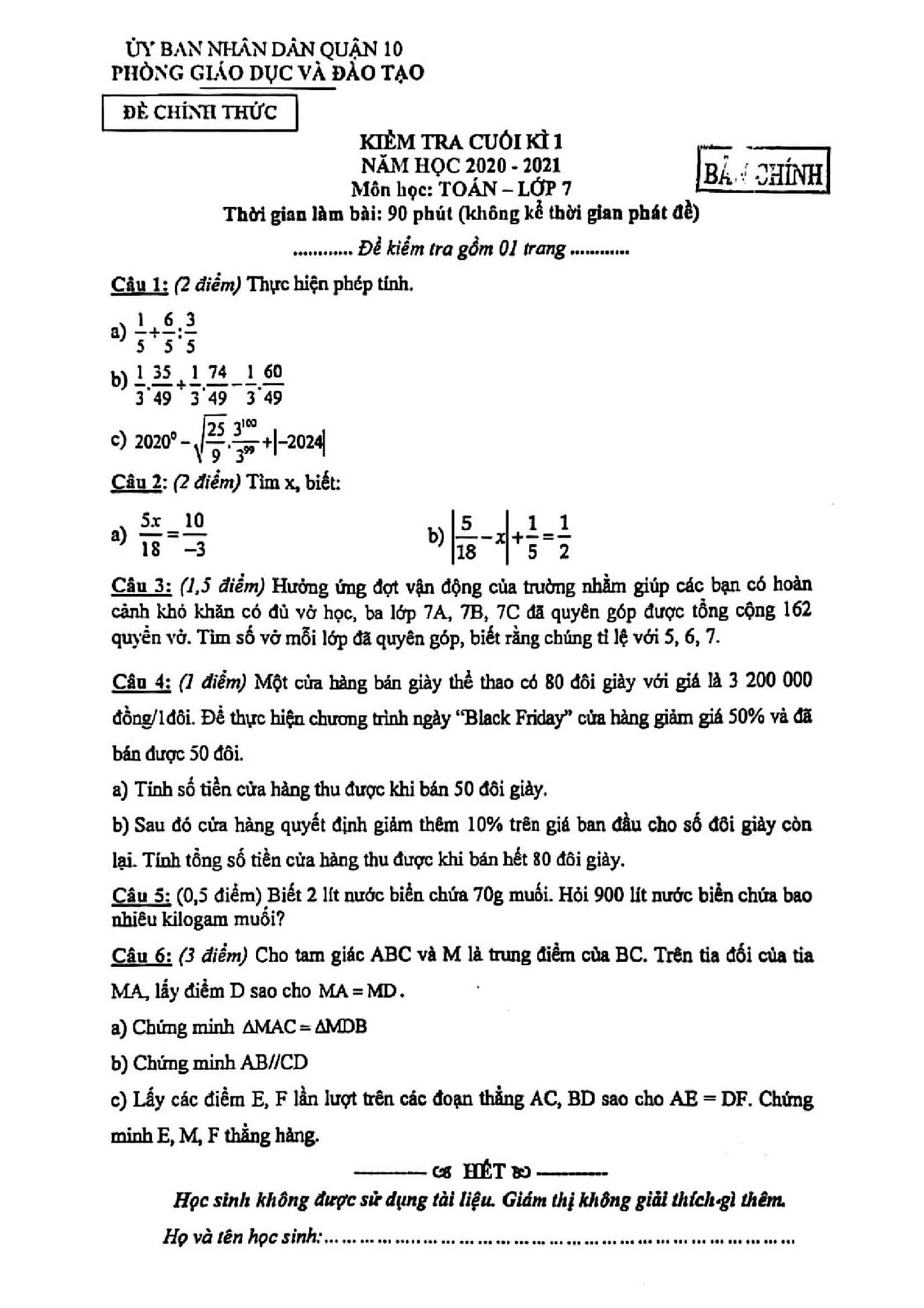 de thi cuoi ki 1 toan 7 nam 2020 2021 phong gddt quan 10 tp hcm