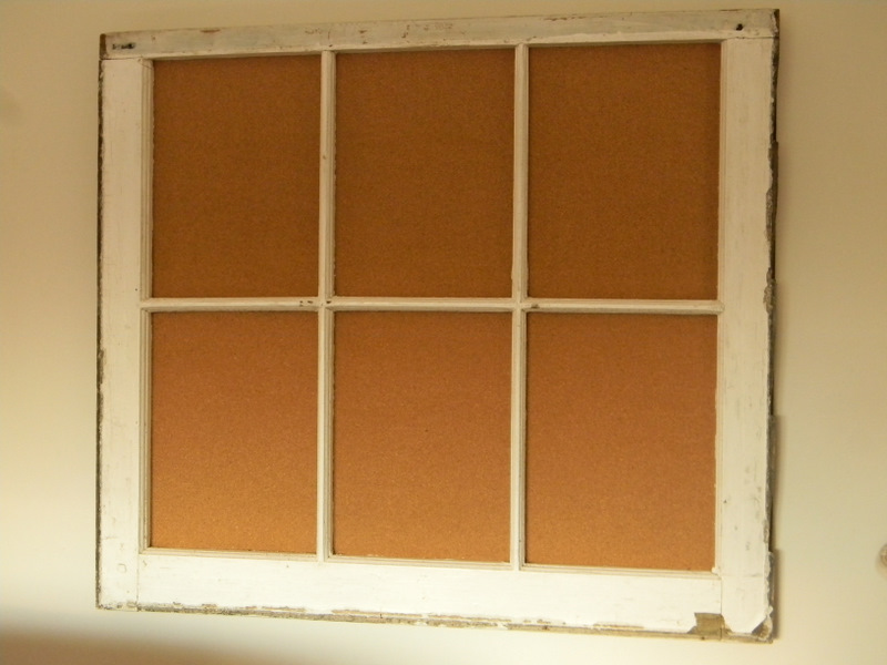 Home Joys: Window Frame Cork Board