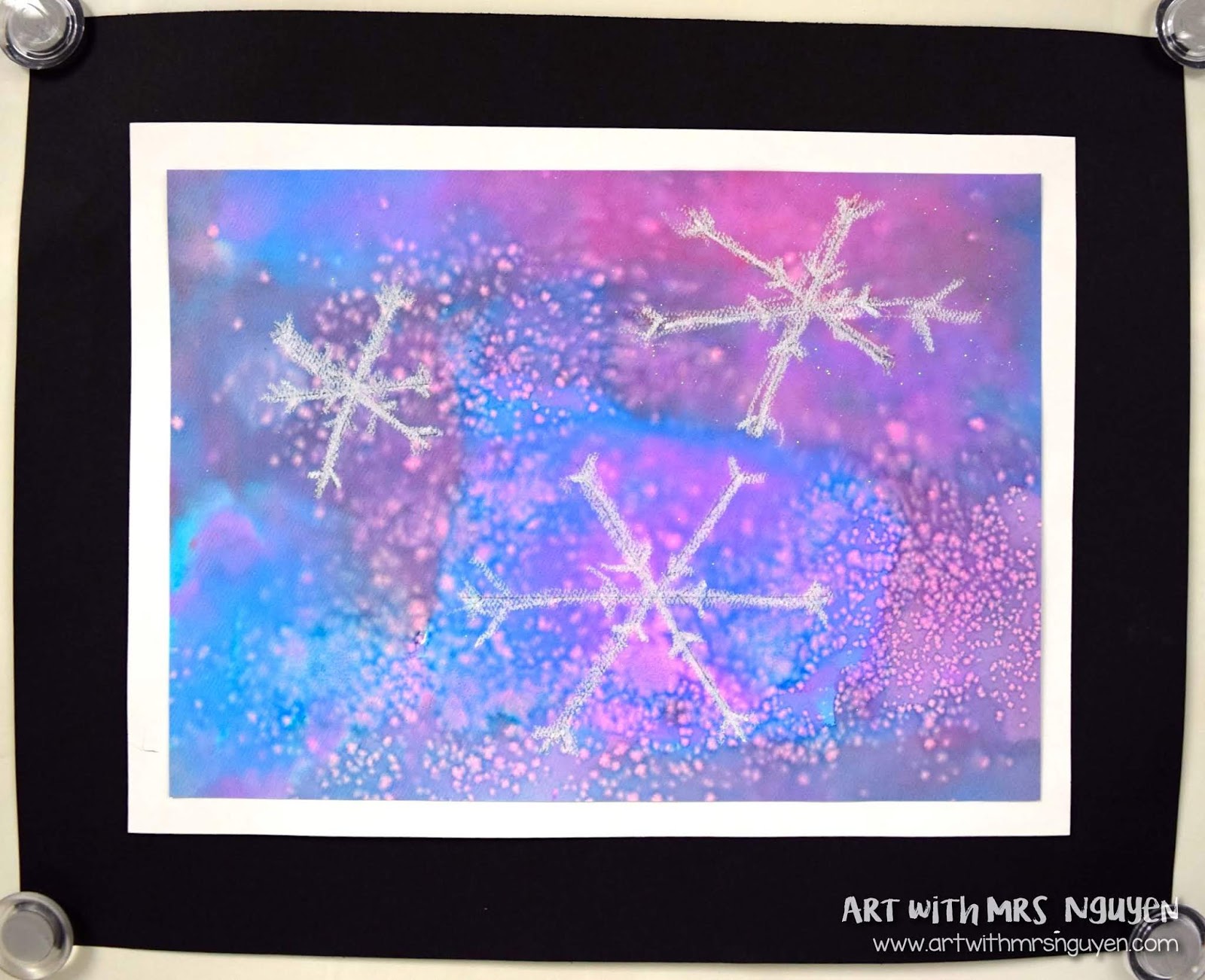 Watercolor Snowflake Paintings (3rd) | Art with Mrs. Nguyen