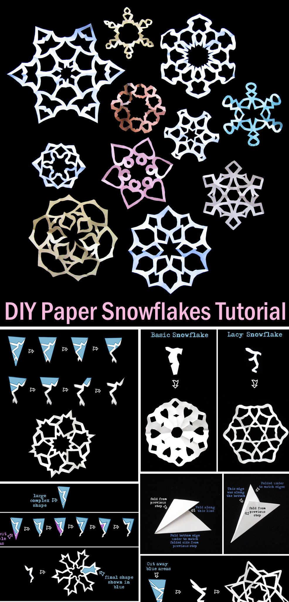 DIY Paper Snowflakes Tutorial ~ DIY Tutorial Ideas!