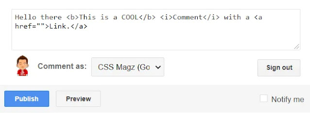 How To Add Hyperlinks In Blogger's Comment Section ? - Css-Magz