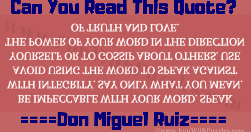 Reading Backward and Upside Down Brainteaser with an Answer