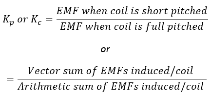 Coil Span Factor or Pitch Factor - Full Pitch & Short Pitch