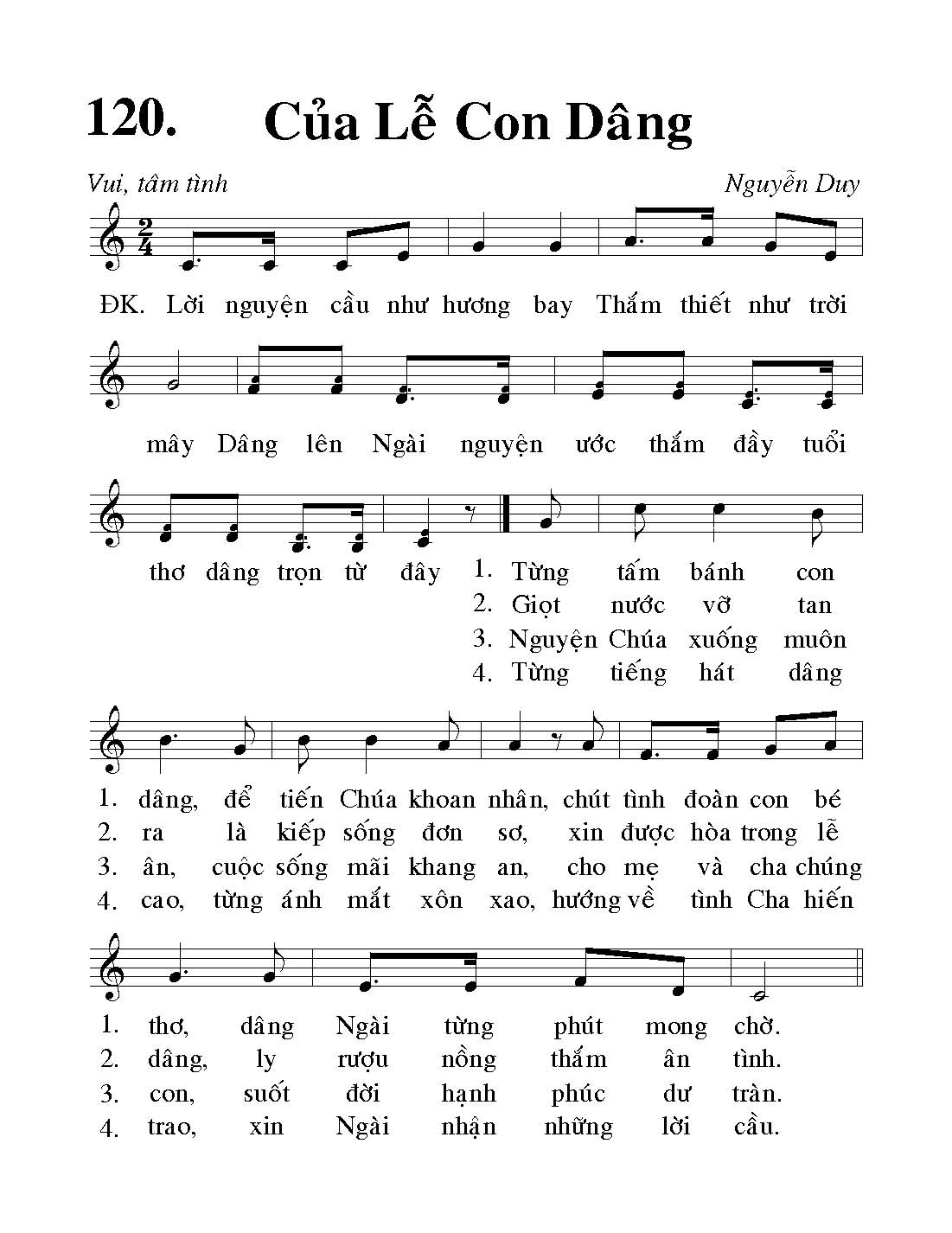 Thánh Ca Cộng Đồng: Của Lễ Con Dâng - 120