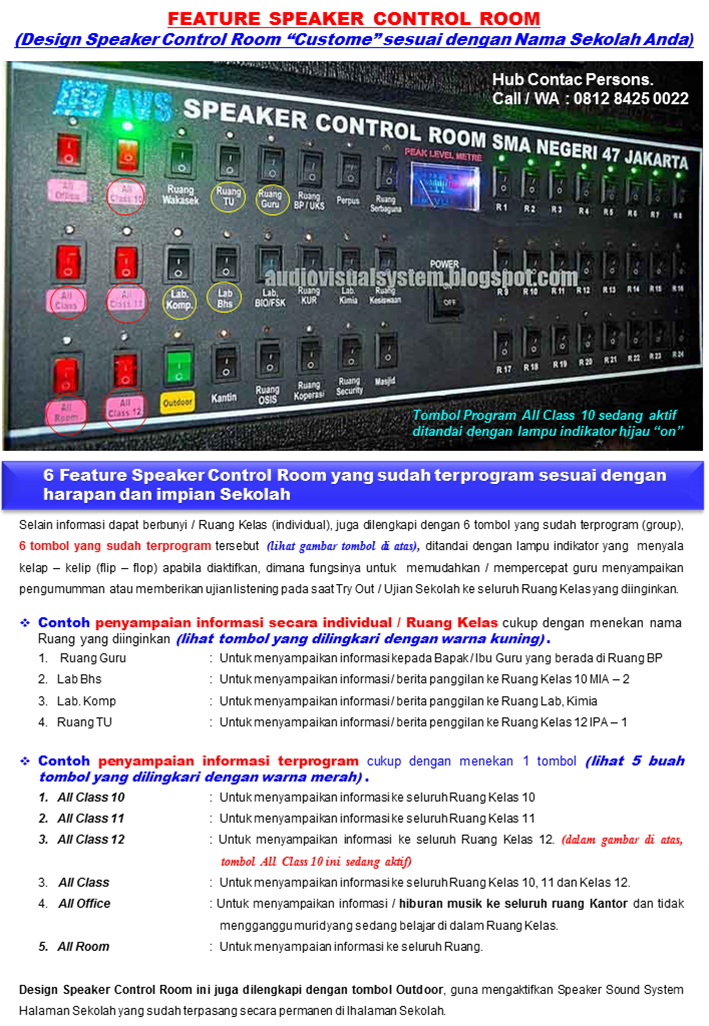 Sound Ruang Kelas Fasilitas Sekolah: Feature Speaker Control Room ...