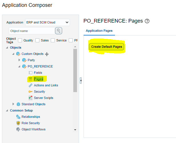 Oracle Application: Oracle Fusion Application Composer: How to create a custom object and page