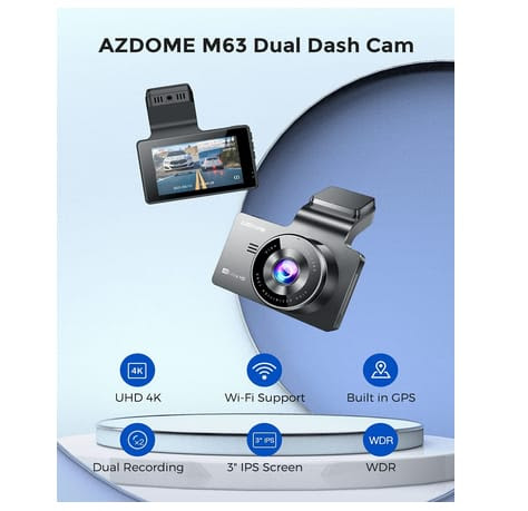 Review AZDOME GPS/WiFi 4K Dual Dash Cam Car Dashboard Camera