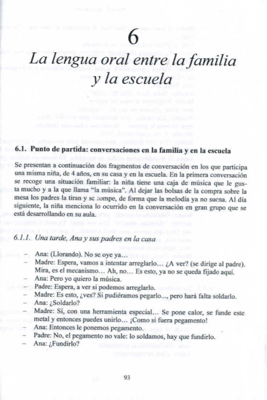 LECTURA 3: La lengua oral entre la familia y la escuela.