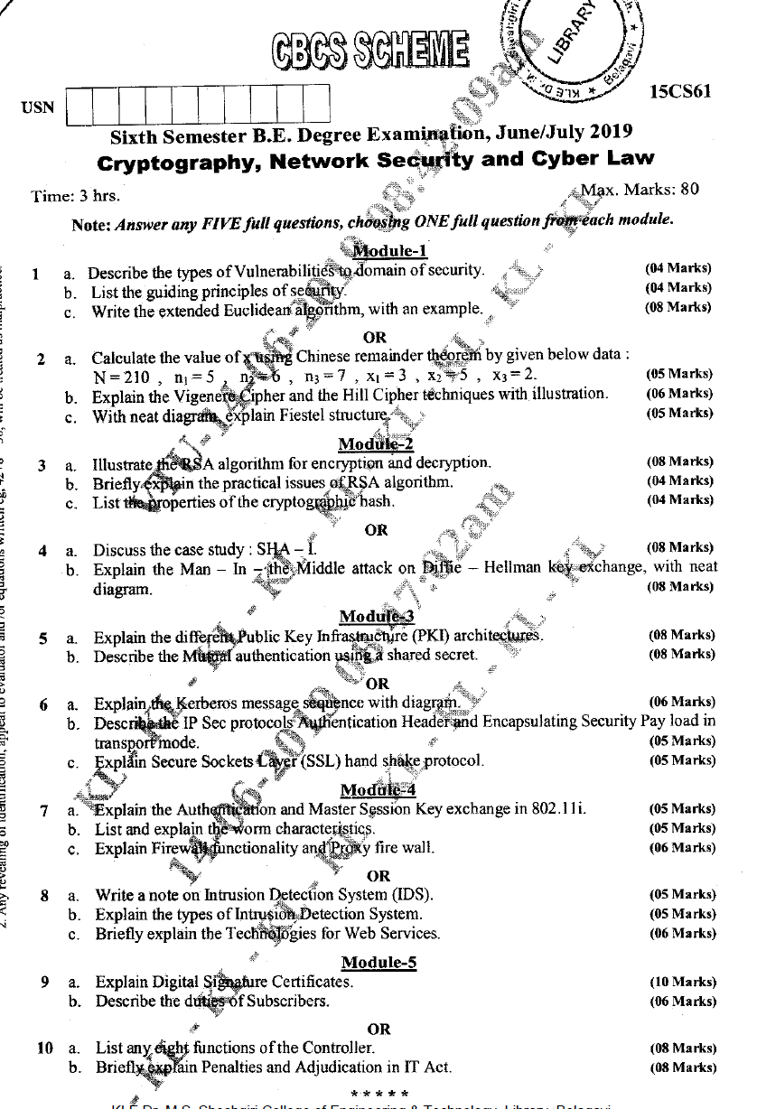 Visvesvaraya Technological University B.E. COMPUTER SCIENCE (CBCS) Sixth Semester 15CS61 ...