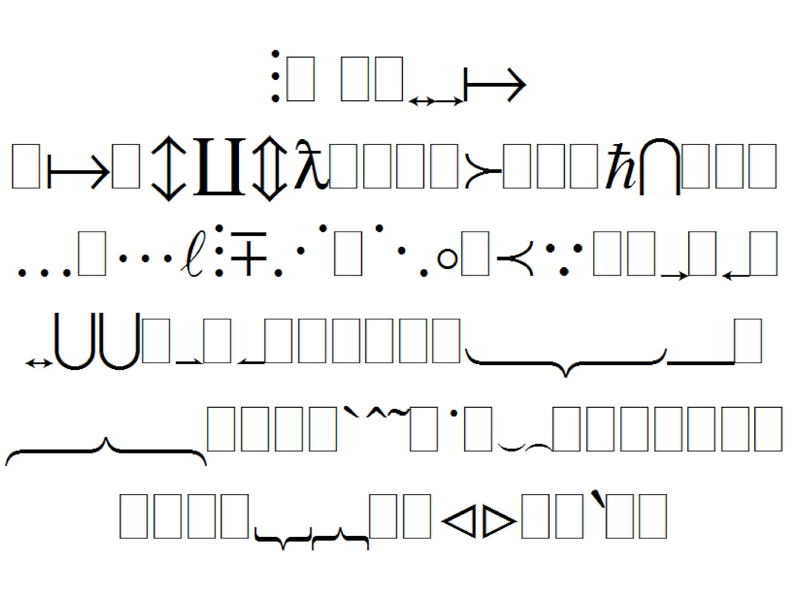 Mt Extra Font Chart - lockqmemo